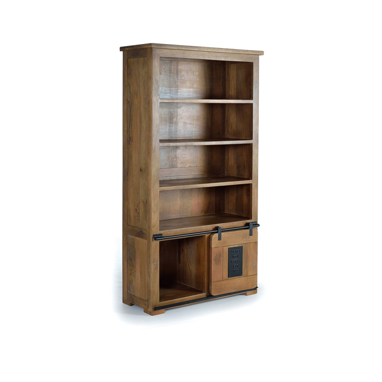 Union Rustic Bellas 185cm H x 100cm W Manufactured Wood + Solid Wood Standard Bookcase | Wayfair ...